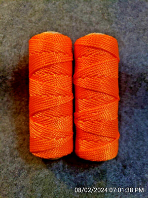 2 ROLLS Braided Nylon Twine NEON ORANGE Twine ORANGE (C13B3) | eBay