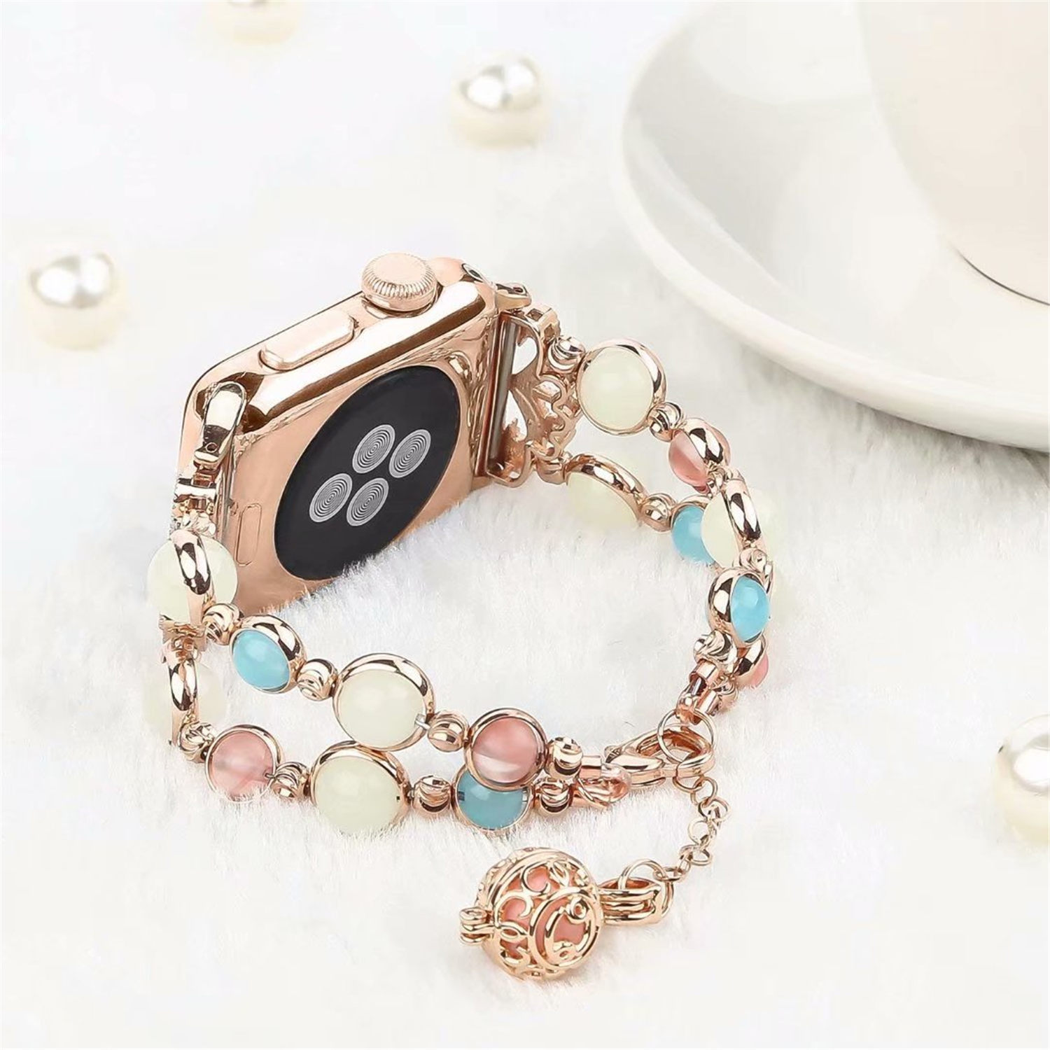 Women Luminous Bangle Strap for Apple Watch Band Series 8 7 SE 6 5 4 3 ...