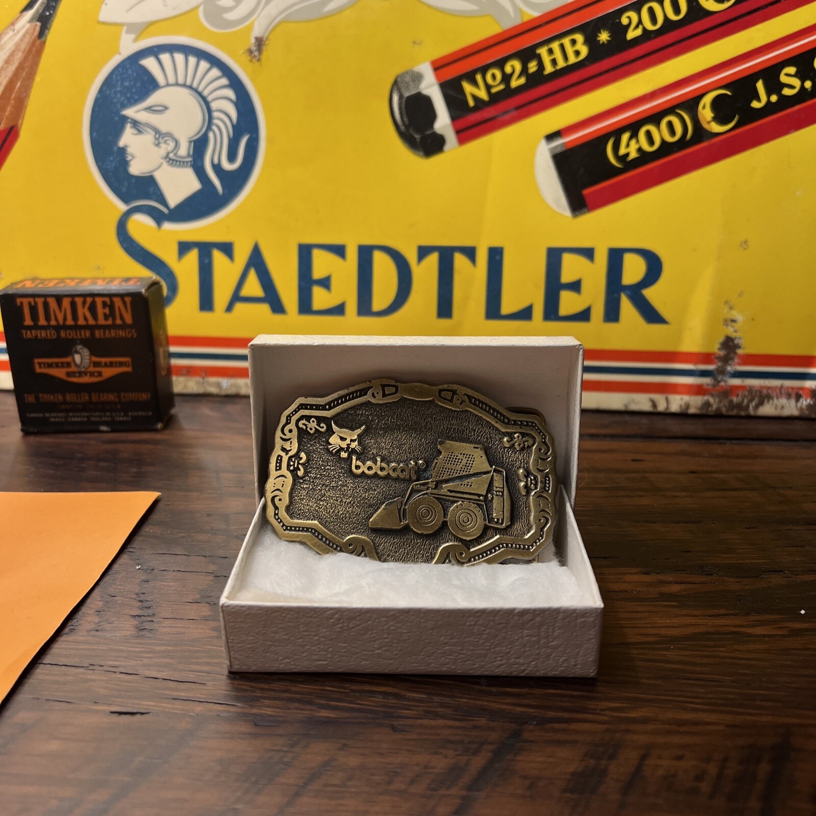 NOS Vintage HIT LINE USA Bobcat Belt Buckle CD/Hit Br… - Gem