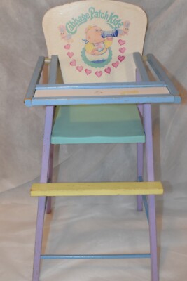 Vintage Wooden Wood Cabbage Patch Kids Doll High Chair Highchair ...