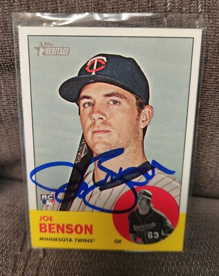 Joe Benson Autograph Signed 2012 Topps Heritage RC Minnesota Twins | eBay