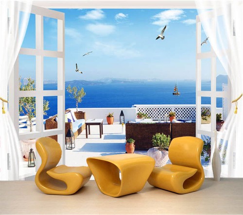 Simple Seaview 3D Full Wall Mural Photo Wallpaper Printing Home Kids ...