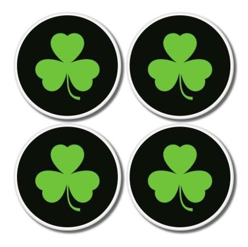 Shamrock Set of 4 Round Vinyl Sticker - SELECT SIZE | eBay