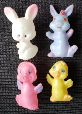 Four Vintage Celluloid Rabbits And Ducks 3 Marked Made In Hong Kong | eBay