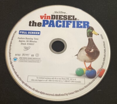 The Pacifier Movie DVD - - - Disc Only - - - Vin Diesel - Walt Disney ...