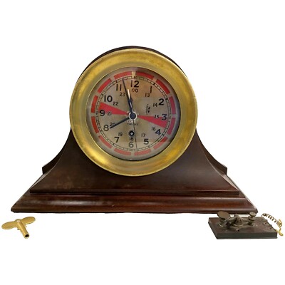 Chelsea Radio Room 8 Day Clock with Stand, Winding Key, & Morse Code ...