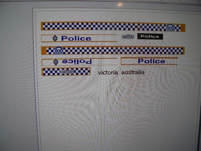 Victoria Australia Police Patrol Car Decals 1:64 two for one money | eBay