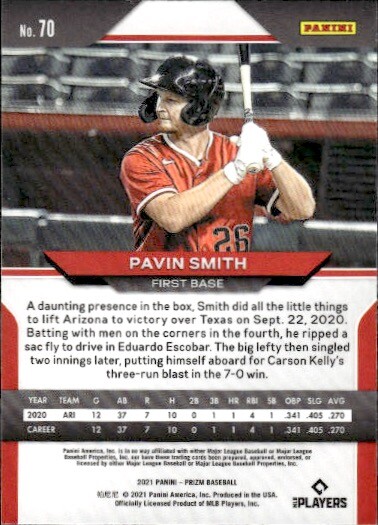 2021 Panini Prizm #70 Pavin Smith RC Arizona Diamondbacks Baseball | eBay