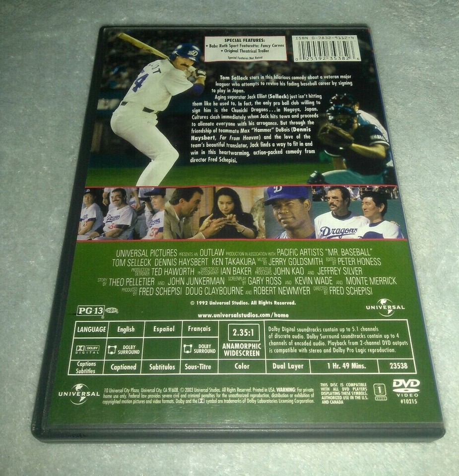 Mr. Baseball DVD Tom Selleck RARE OOP 25192353826| eBay
