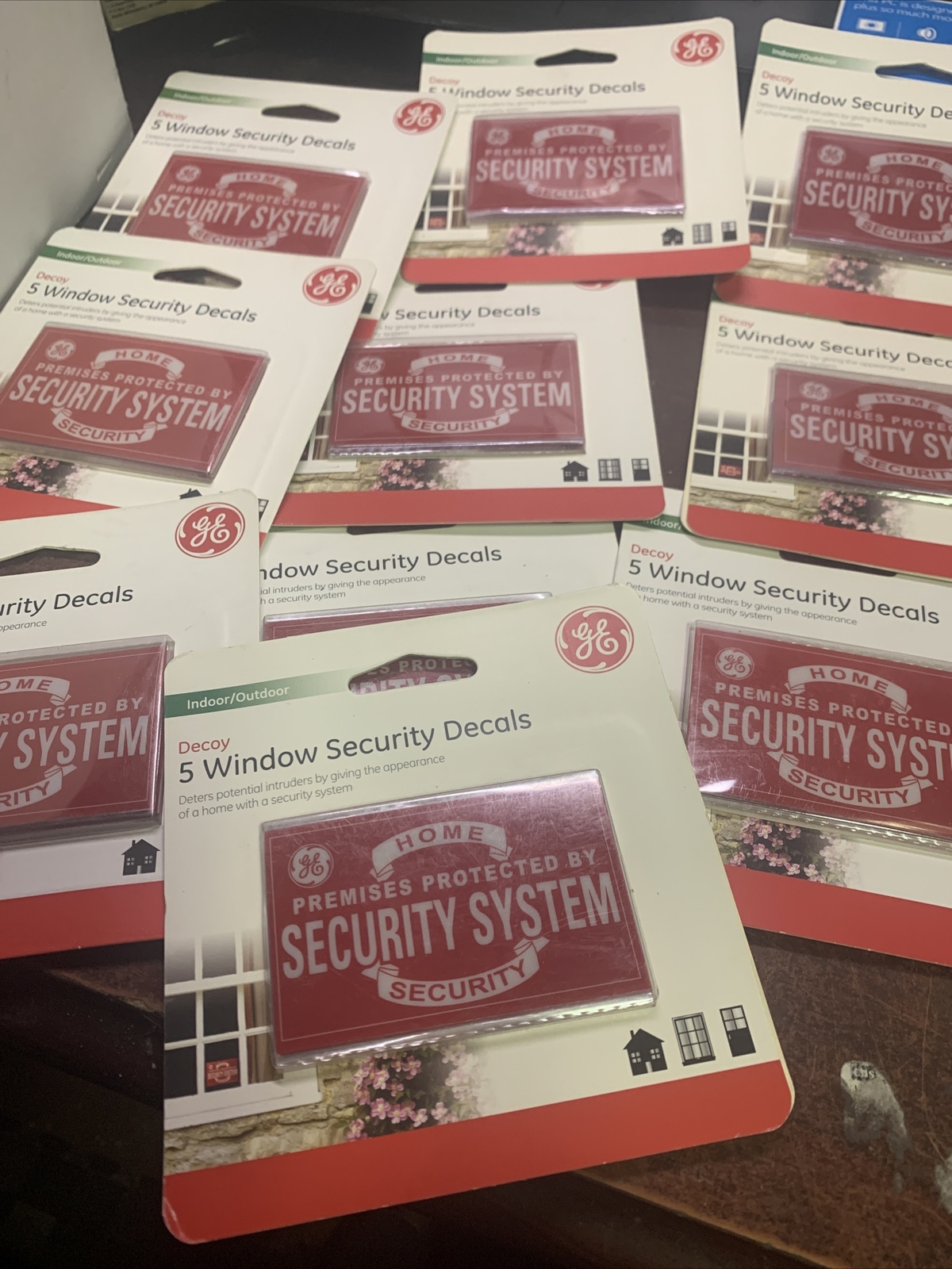 GE Home Security Window Decals Decoy Security System 10 Pks 50 Stickers ...