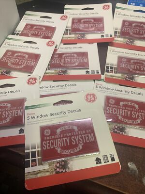 GE Home Security Window Decals Decoy Security System 10 Pks 50 Stickers ...