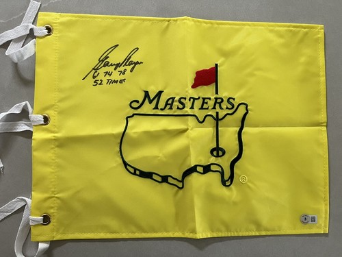 Gary Player autographed signed Masters Flag Beckett BAS COA Golf PGA 52 ...