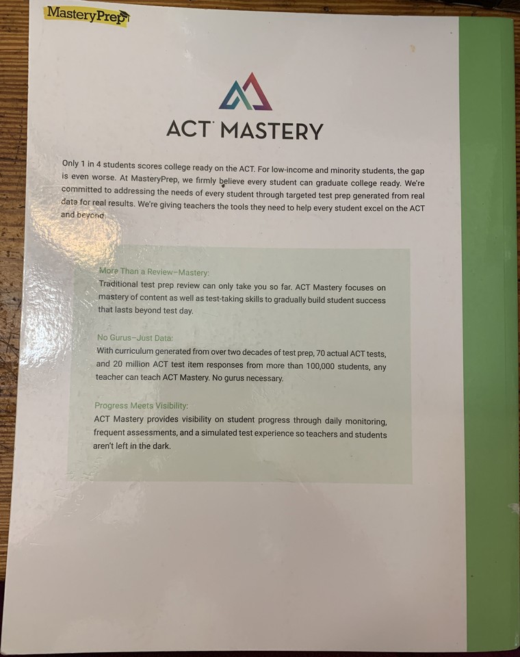 ACT Mastery Science Student Workbook - 4th Edition by MasteryPrep (2016 ...