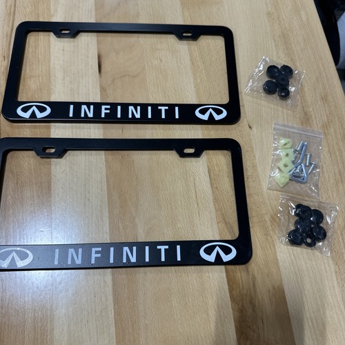 2 pcs -Infiniti- black Metal License Plate Frame with hardware | eBay