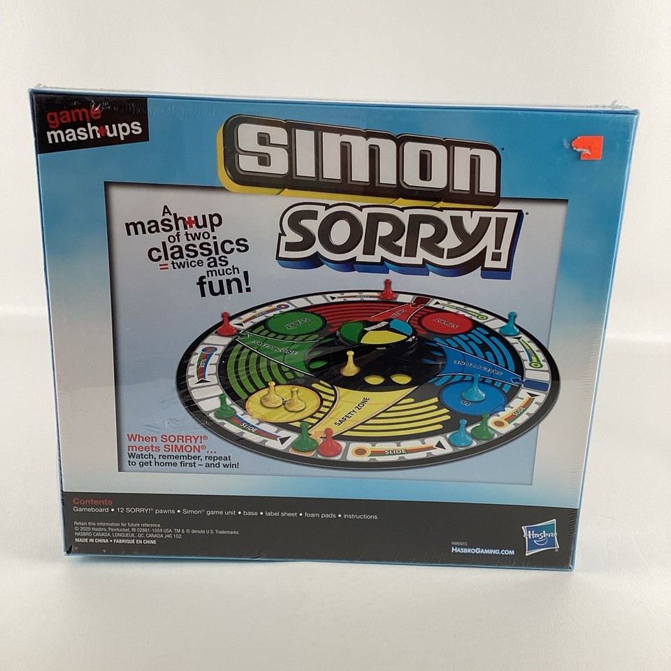 Game Mashups Simon Sorry Board Game Family Fun Hasbro Gaming 2020 New ...
