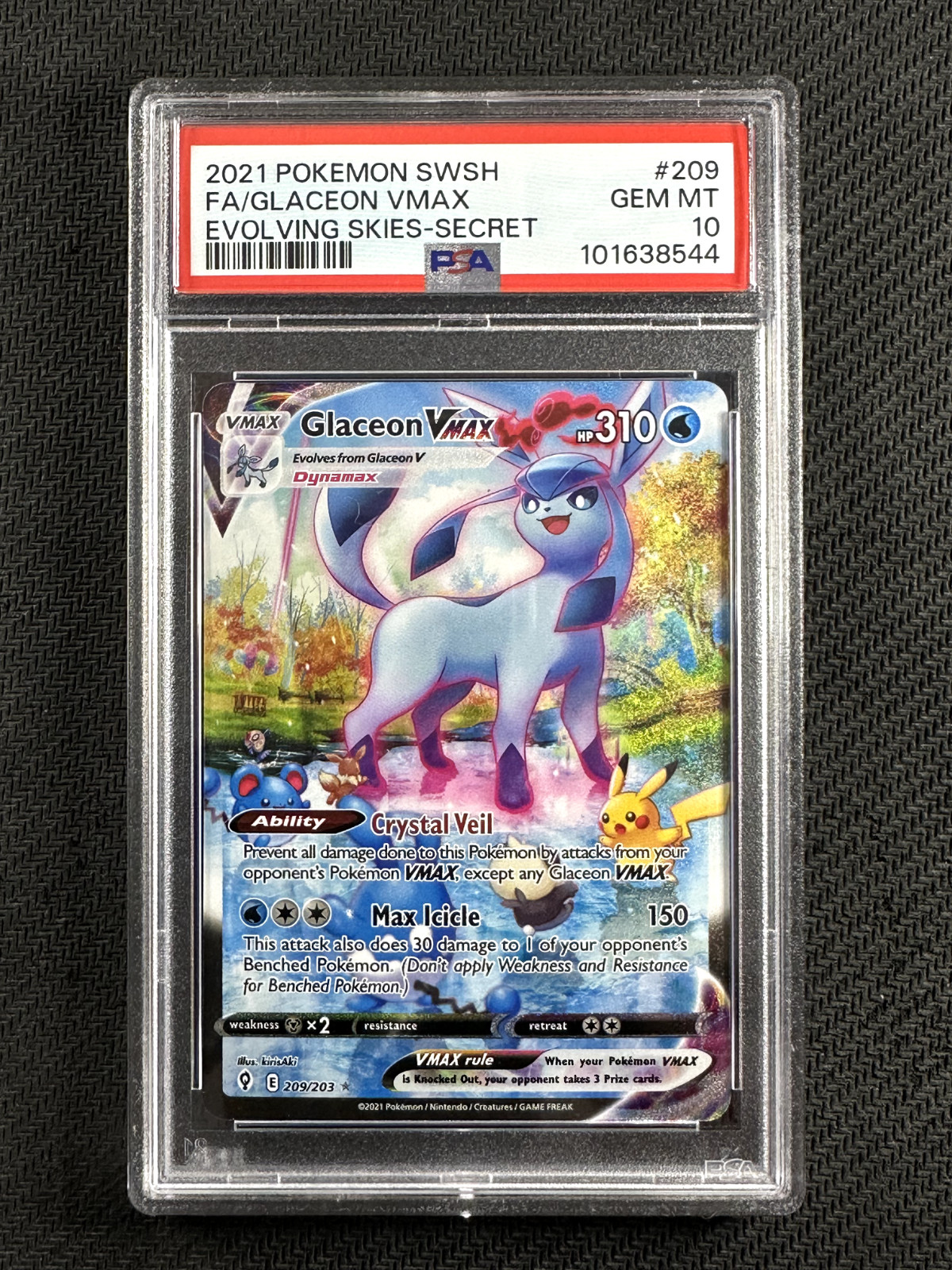 Glaceon VMAX 2021 Sword & Shield: Evolving Skies #209/203 Holo ...