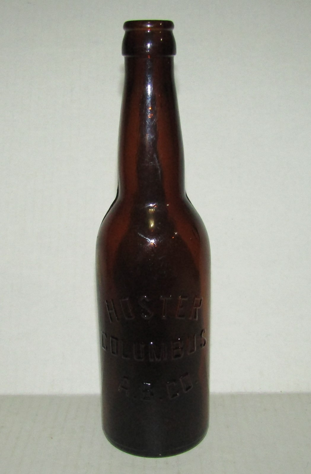 Vintage Hoster A.B. Co. Amber Glass Embossed Beer Bottle - Columbus ...