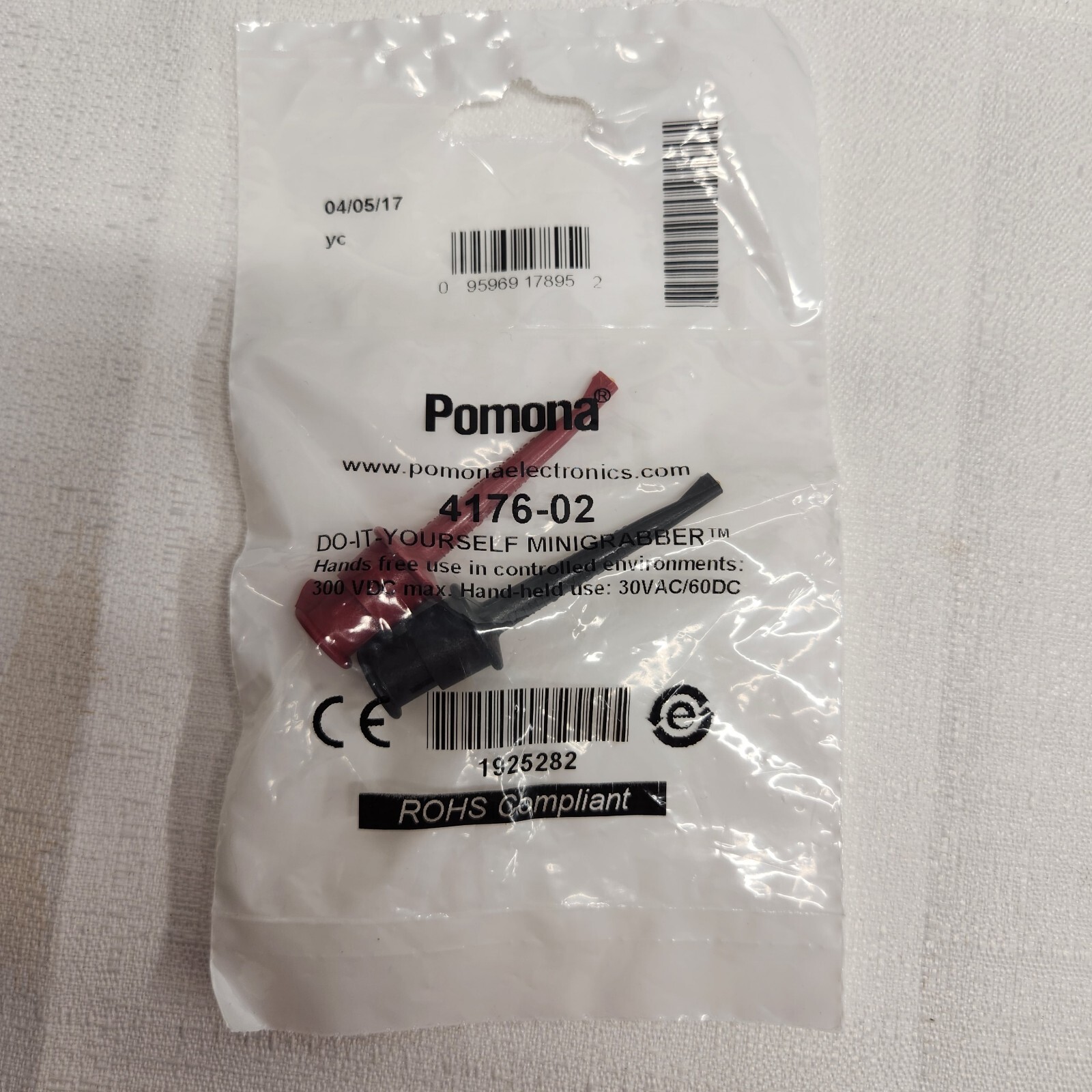 Pomona 4176-02 Minigrabber Test Clip Kit One Black One Red Red for sale ...