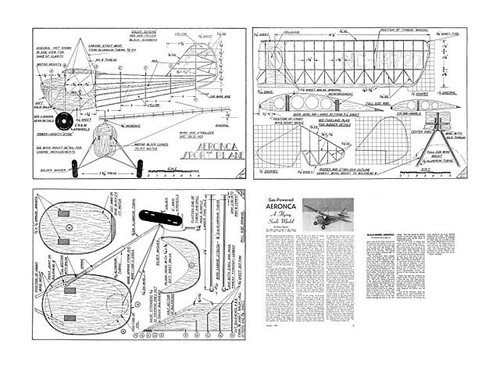 Aeronca C-3 Free Flight Powered 37" Airplane Printed Plans & Templates ...