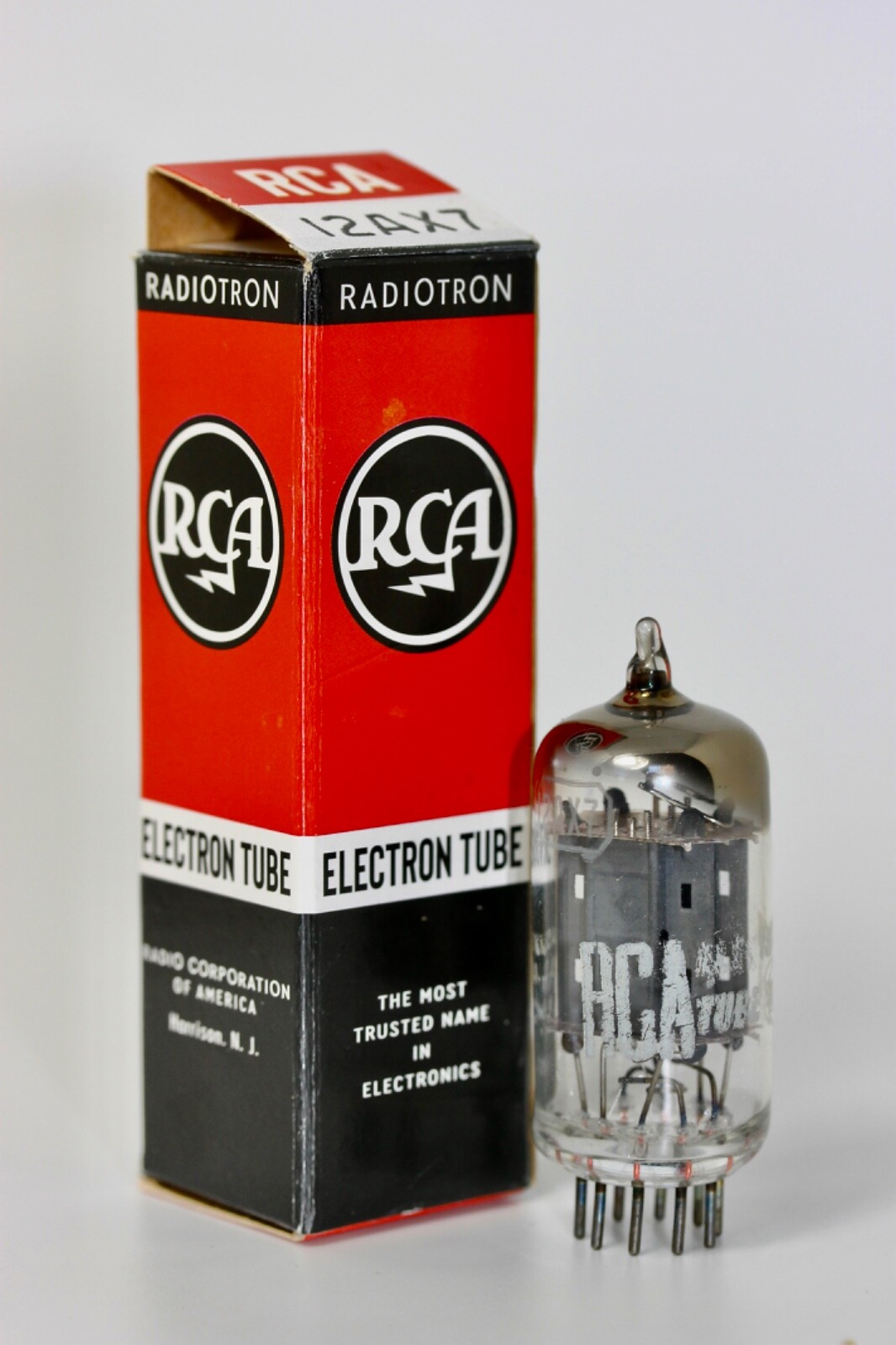 1958 RCA USA 12AX7 ECC83 LONG-BLACK-PLATE "D-GETTER" MUSEUM CERTIFIED ...