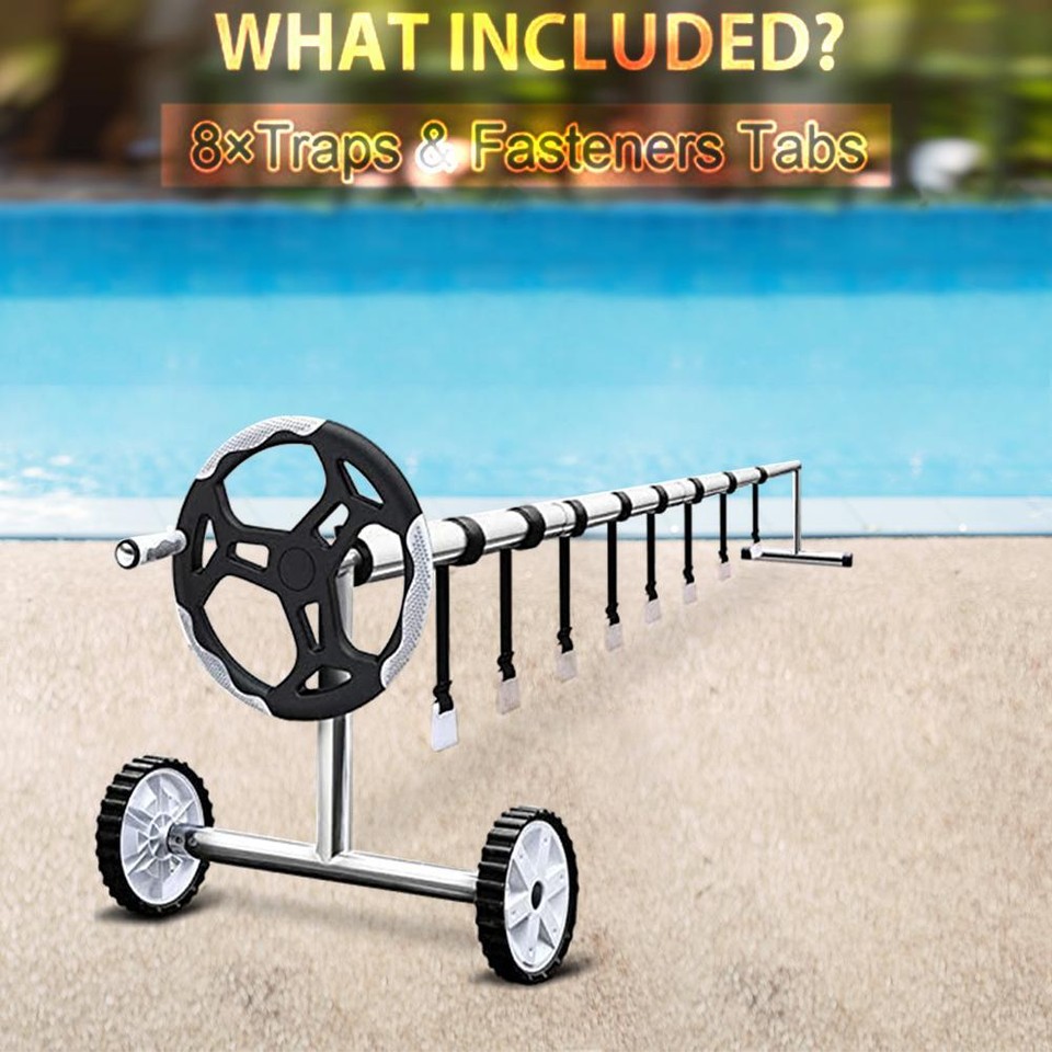 8pcs Pool Solar Cover Roller Straps Universal Pool Solar Reel Buckle ...