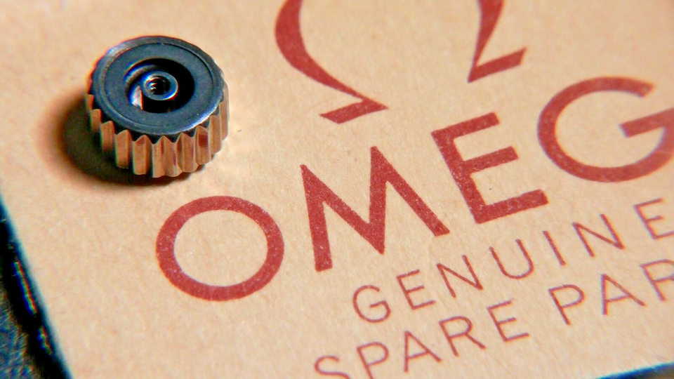 Omega crown stainless steel 5.3mm (approx) - Genuine, for watch repair ...
