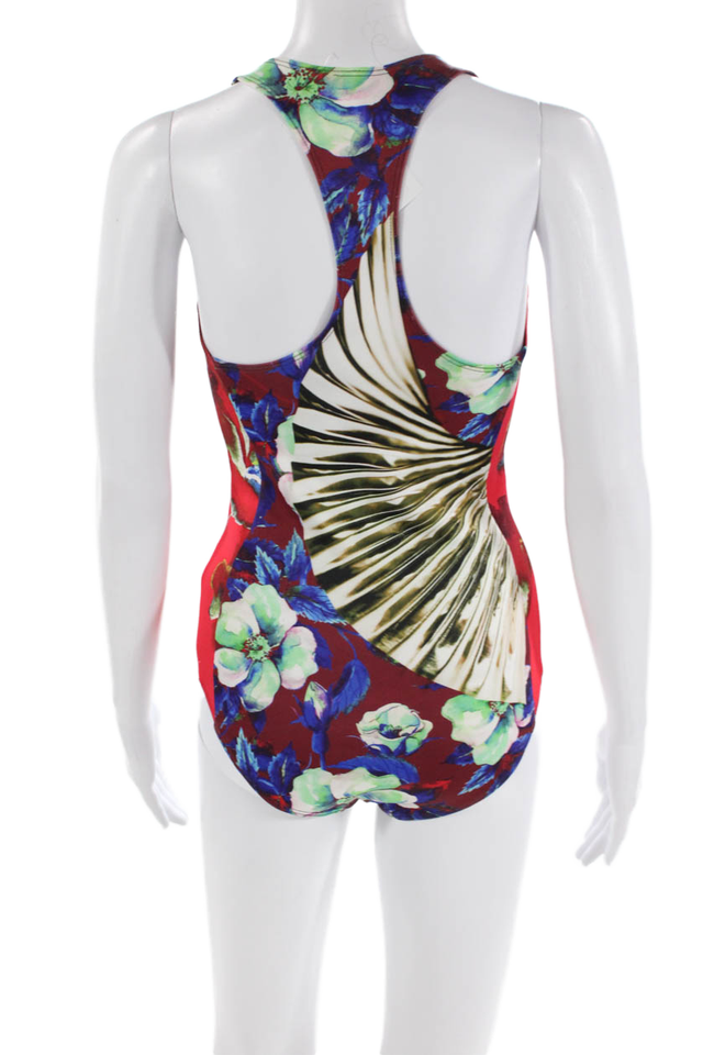 Clover Canyon Swim Womens Abstract Print Zipped Swimsuit Multicolor ...