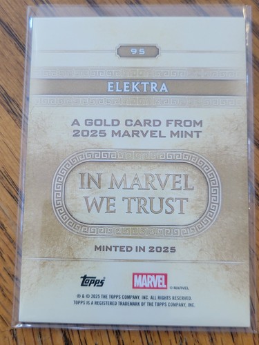 SDCC 2025 Exclusive Topps Marvel Mint Elektra Gold Base card | eBay