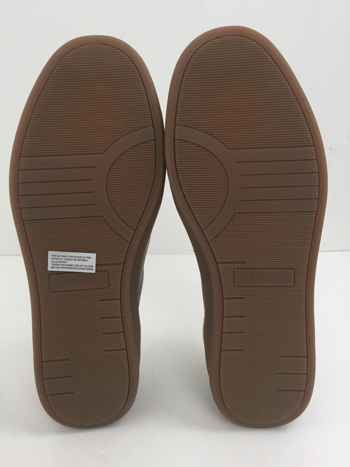 M&S Men's Casual Trainers Green Suede Upper Standard Fit Lace Up New | eBay