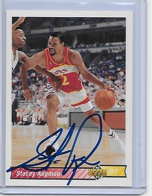 Basketball Card IP auto NBA STACEY AUGMON 1992-93 Upper Deck Atlanta ...
