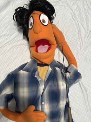 Muppet style Ventriloquist Pro Puppet Orange Body Short hair Plaid ...