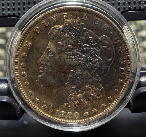 1880 Morgan Silver $1 Dollar Monster 🌈 Rainbow Toned VF | eBay