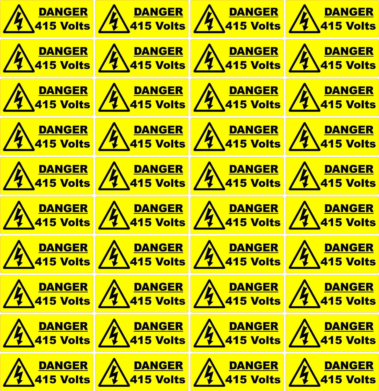 Electrical Warning Labels 230v 240v 400v 415v 440v Electric Shock, High ...