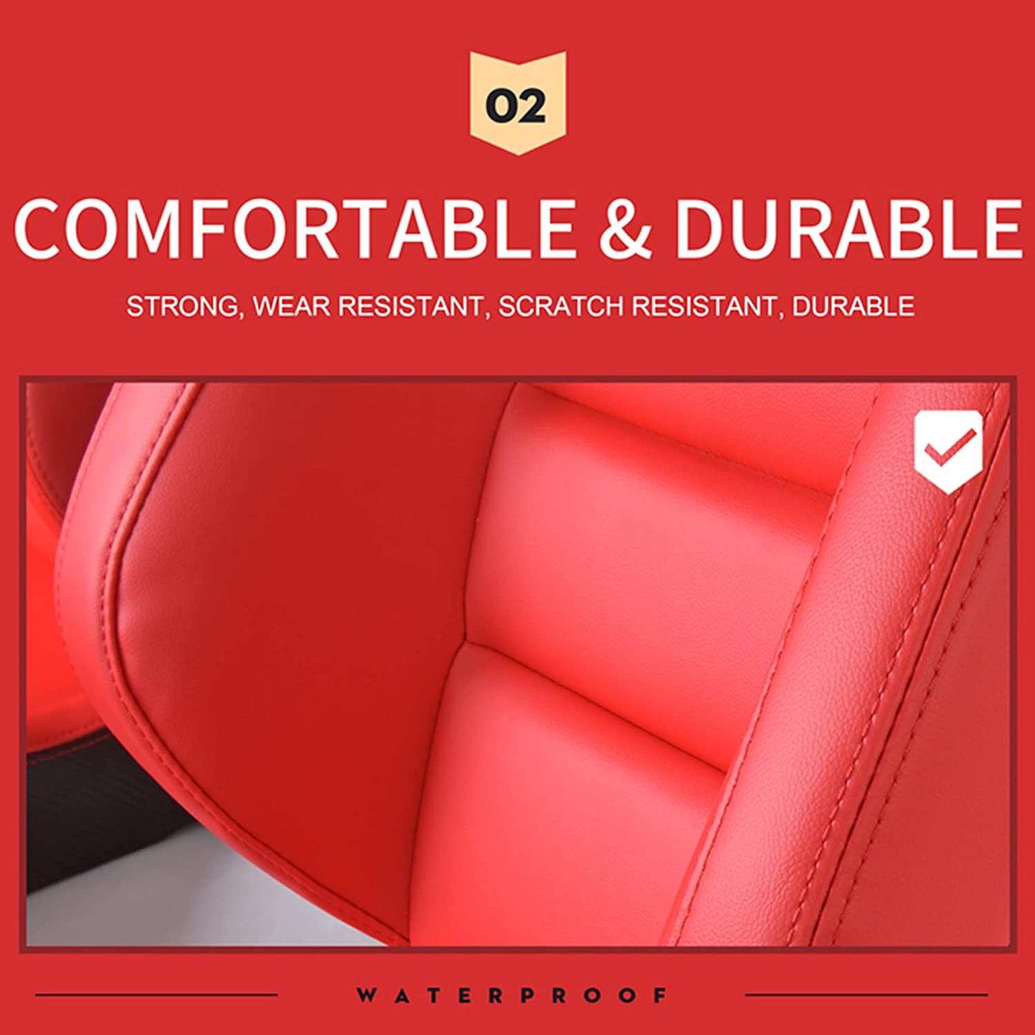 2023 Car Racing Seats Bucket Sport Reclinabe Seats PU Leather W ...