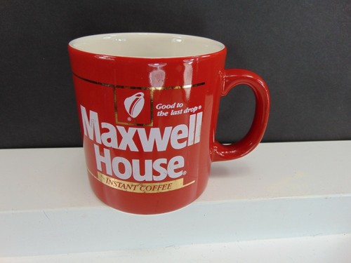 Vintage Maxwell House Instant Coffee Mug Cup Red Gold Good to the Last ...
