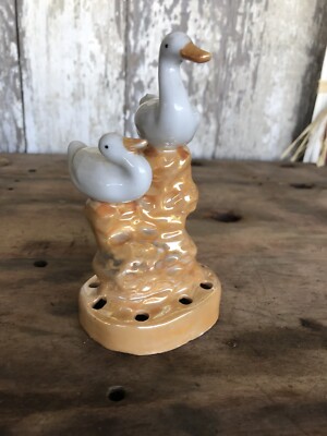 Vintage Measurements Spoon Holder White Ducks Luster Ceramic Kitchen ...