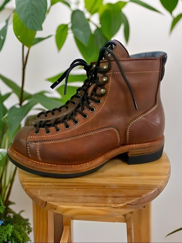 6" Handcrafted Horsehide Leather Goodyear Welt Roofer Monkey Lace To ...