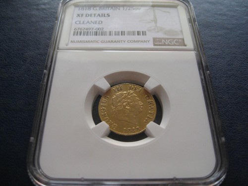 George III 1818 Gold Half Sovereign S.3786 XF(EF) grade, cleaned ...