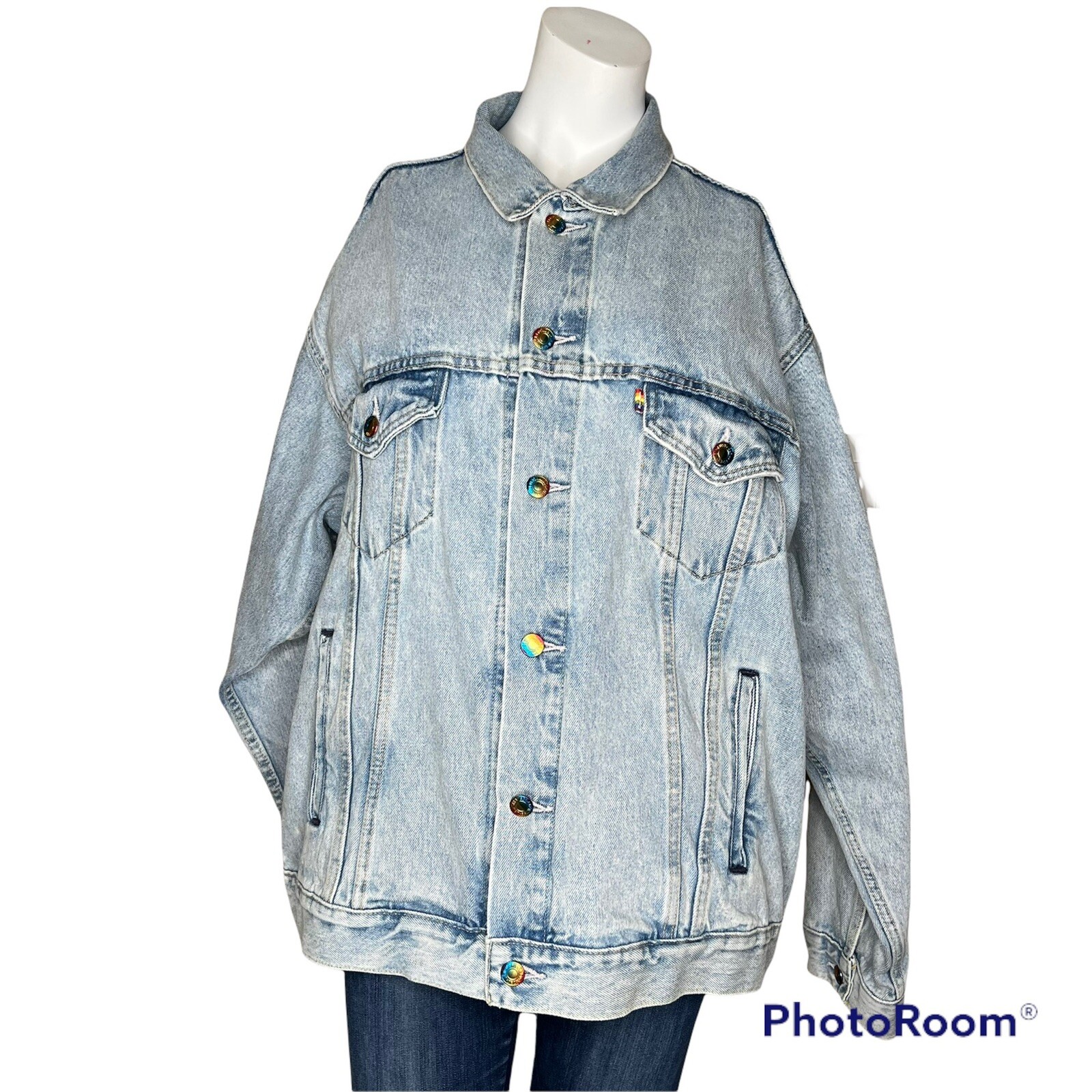 Levi’s Pride Liberation Trucker Denim Jean Relaxed Fit Jacket Sz L | eBay