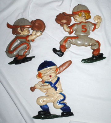 1970 Sexton metal baseball wall hanging figures, SET OF 3, wall decor ...