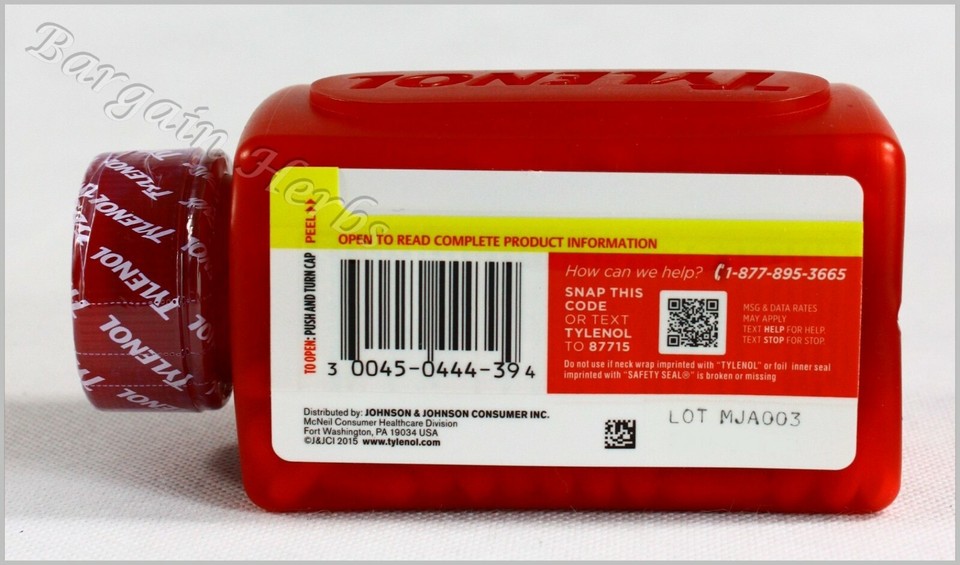 Tylenol Extra Strength Acetaminophen 500 mg 325 Caplets Free Shipping ...