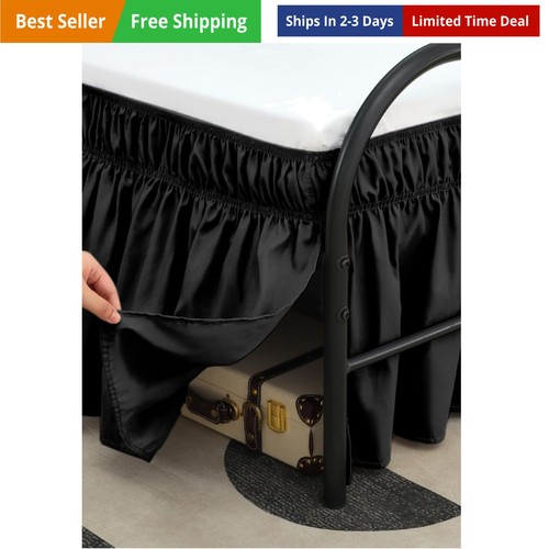 Bed Skirt Ruffled Split Corner 18in Drop Full Size Platform Bedding ...