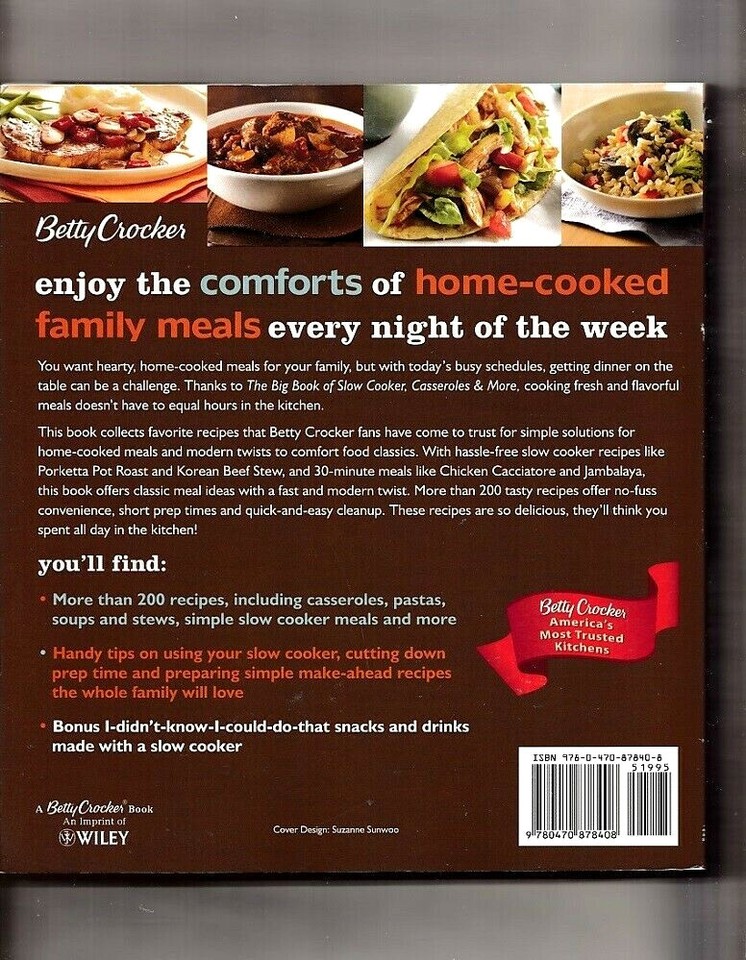 BETTY CROCKER THE BIG BOOK OF SLOW COOKER, CASSEROLES & MORE COOKBOOK ...