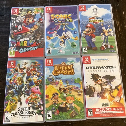 Lot 6 Nintendo Switch Game Cases EMPTY! Sonic Mario Smash Bros ...