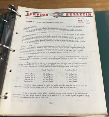Several Hundred Vintage BRIGGS & STRATTON Service Bulletin 1960 - 2000s ...