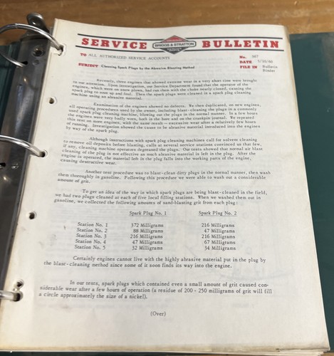 Several Hundred Vintage BRIGGS & STRATTON Service Bulletin 1960 - 2000s ...
