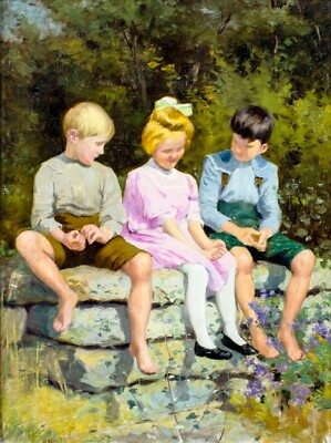 Carl Hirschberg (CT,1854-1923) oil painting antique 130971 | eBay