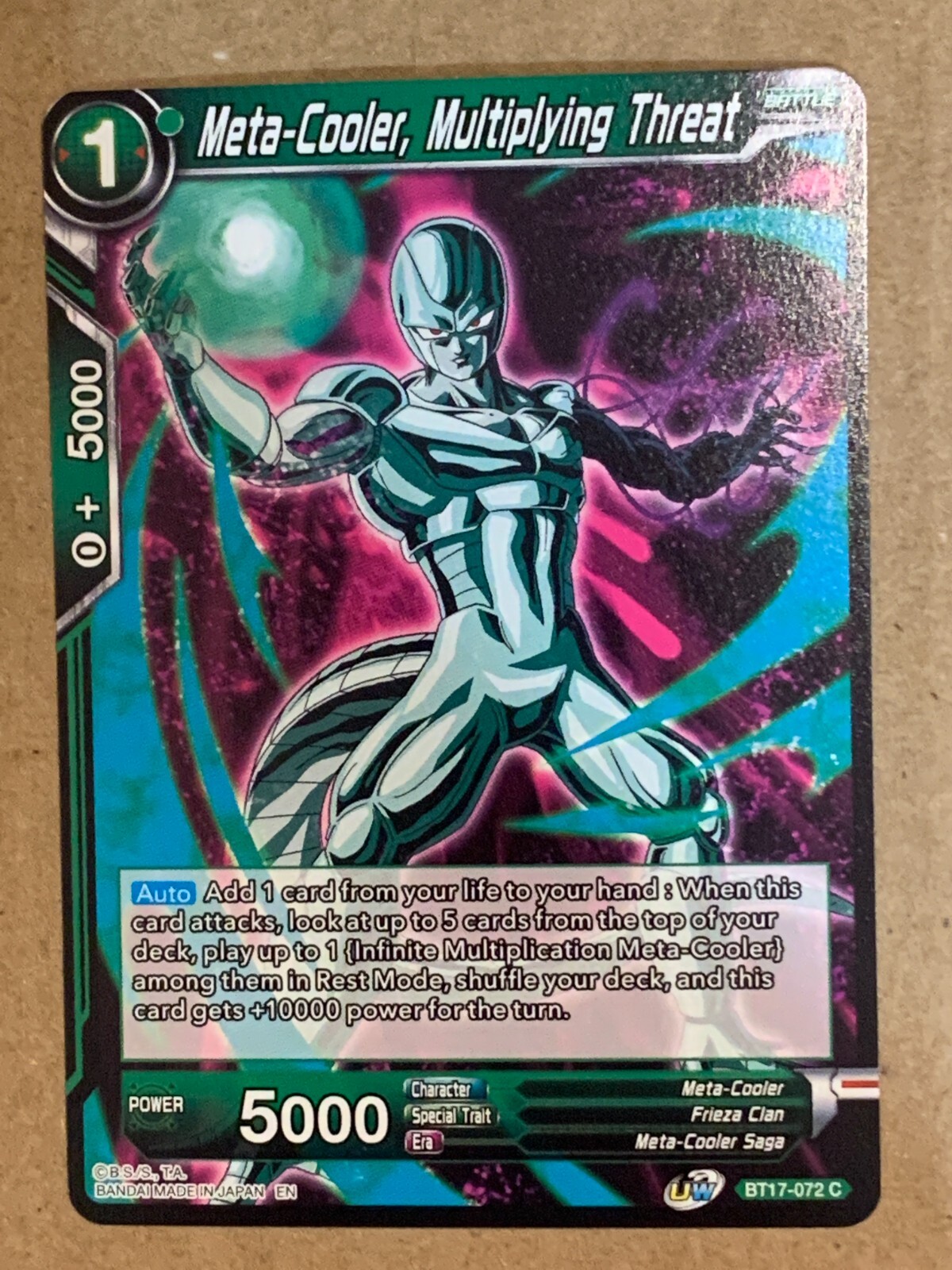 Dragon Ball Super Meta-Cooler, Multiplying Threat BT17-072. DBZ Card ...