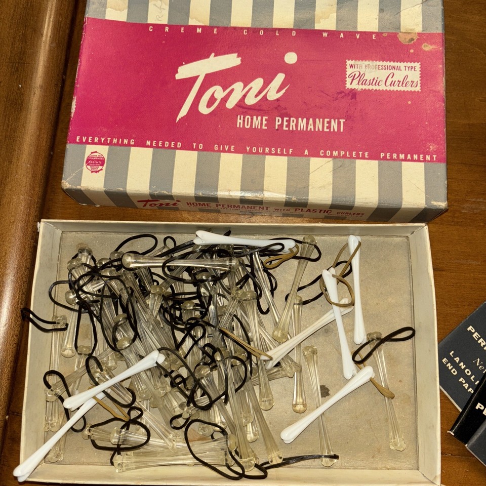 Vintage Toni Home Permanent Hair Curlers Rods Original BoxLeaflets ...