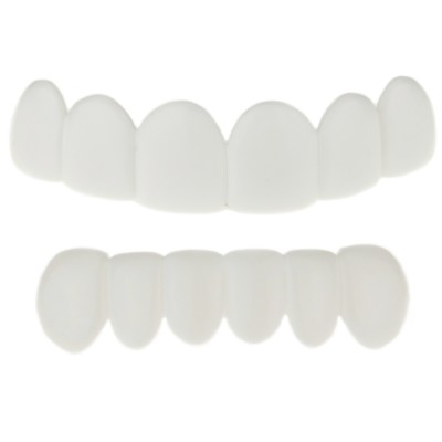 White Teeth Grillz Set Teeth Bright Smile Snap-On False Fake Grills Top ...